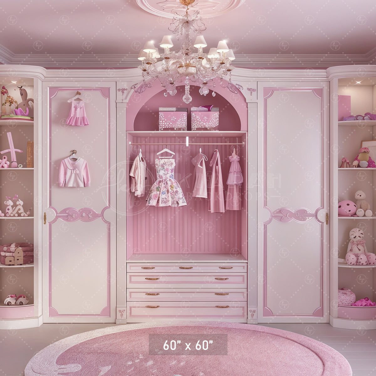 Pink Princess Closet Backdrop – Kiarah Backdrops