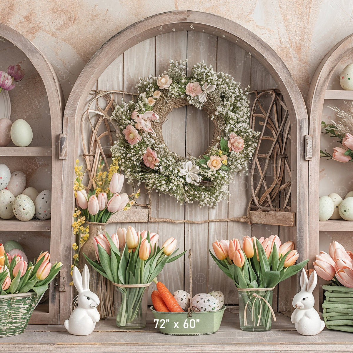 Pastel Easter Blooms Backdrop – Kiarah Backdrops