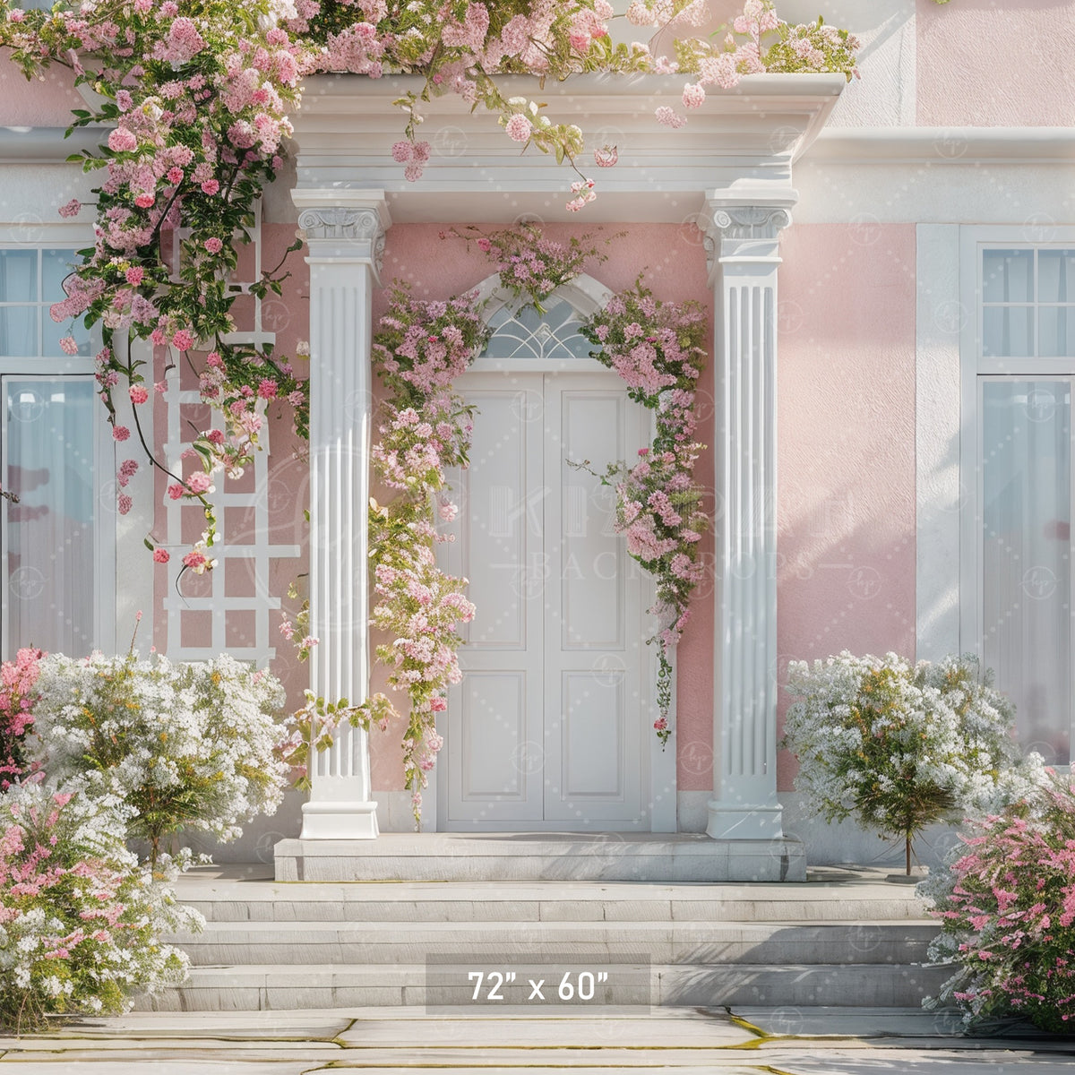 Elegant Pink Floral Entrance Backdrop – Kiarah Backdrops