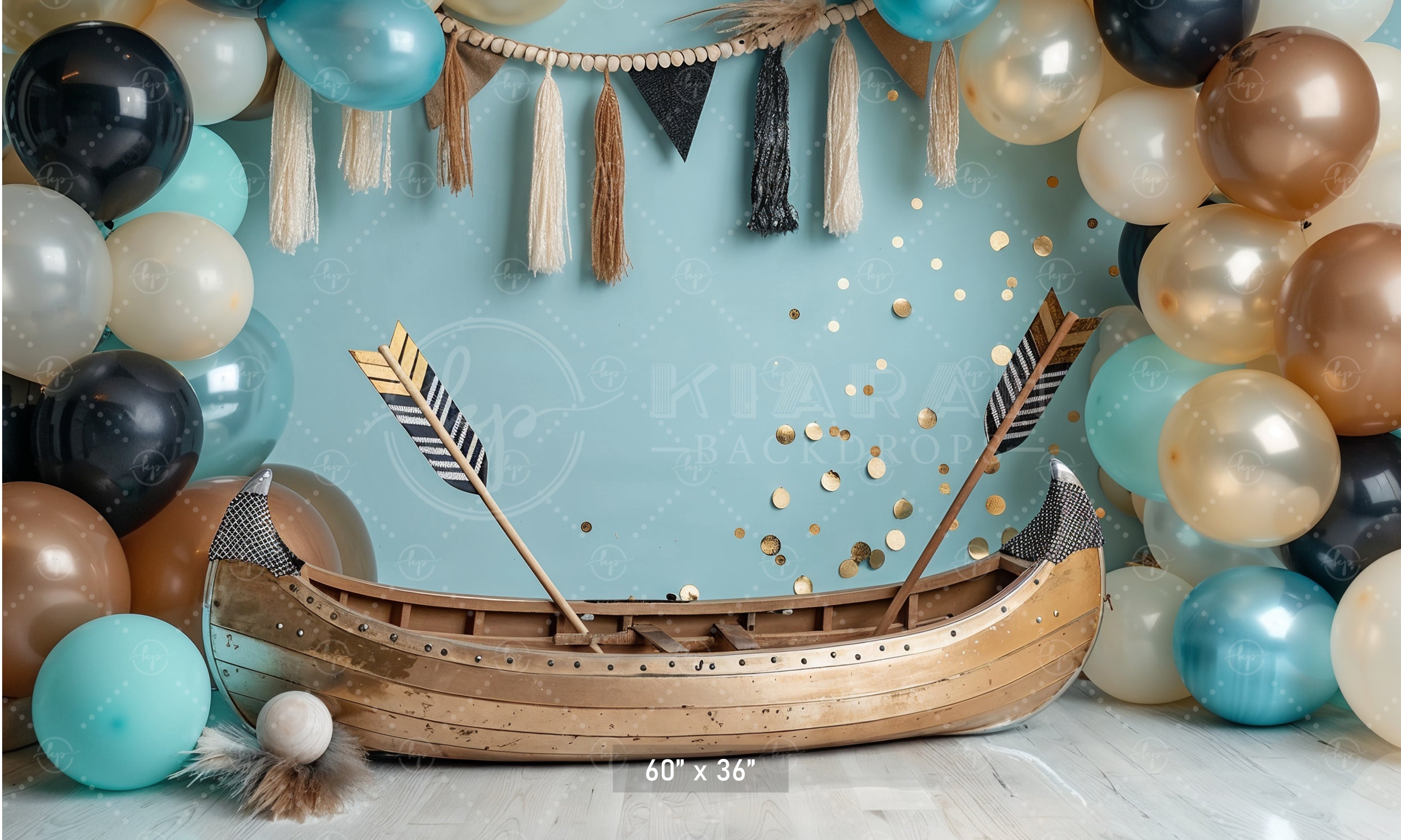 Nautical Adventure Canoe Backdrop – Kiarah Backdrops