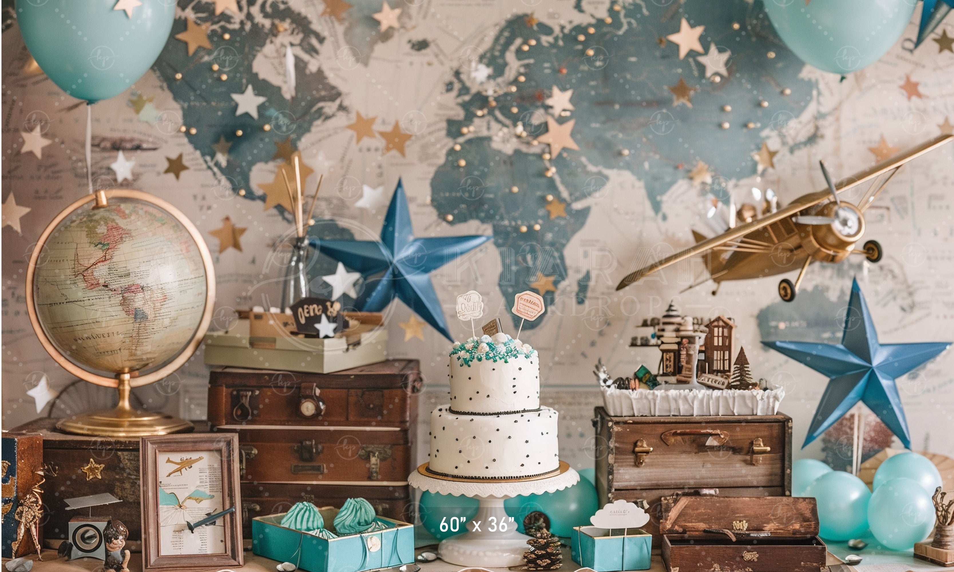 Vintage World Traveler Backdrop – Kiarah Backdrops