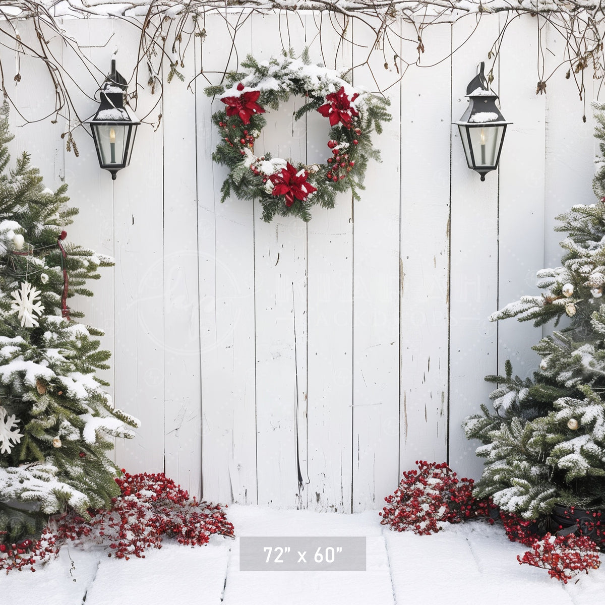 Winter Wonderland Fence Backdrop – Kiarah Backdrops