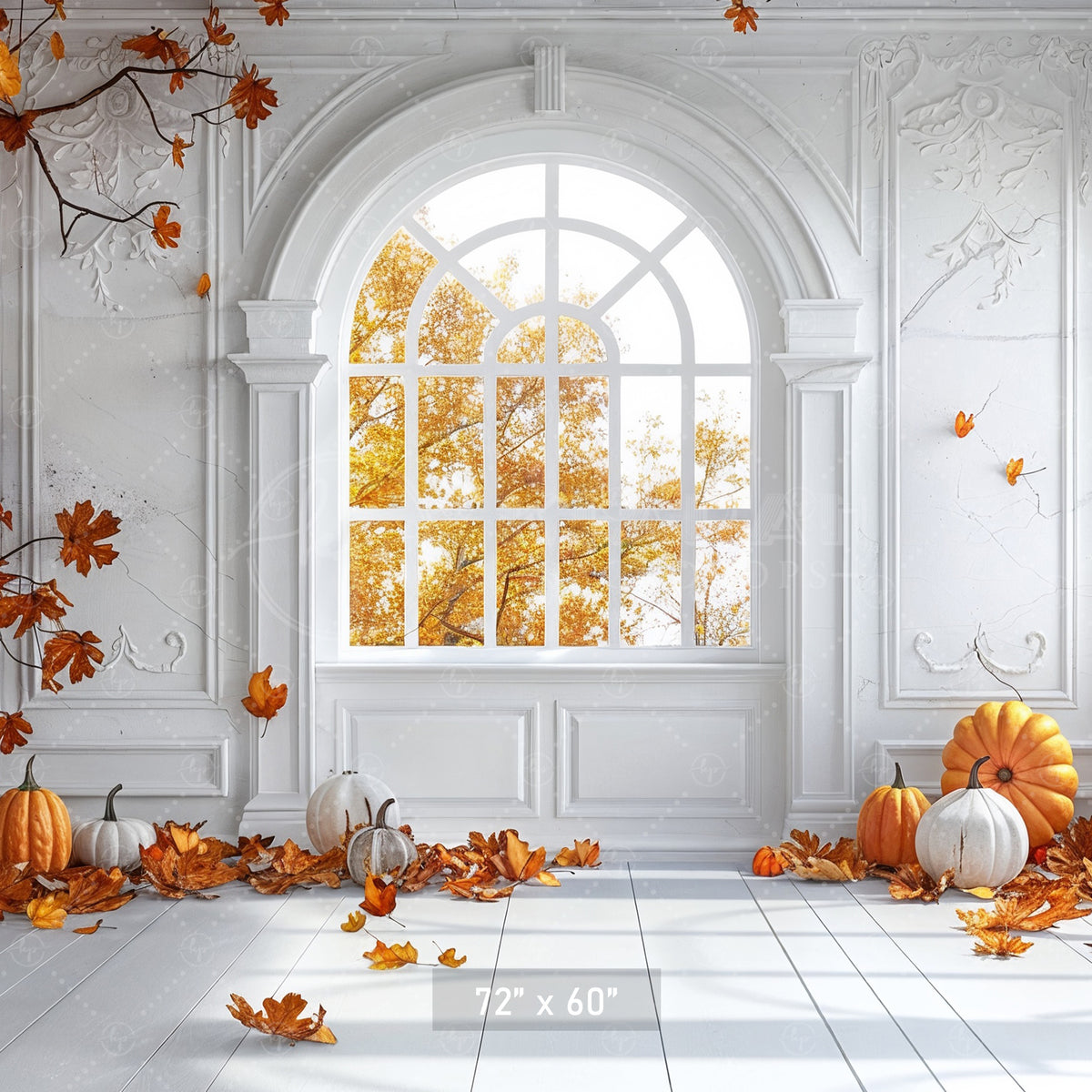 Elegant Autumn Window Backdrop – Kiarah Backdrops