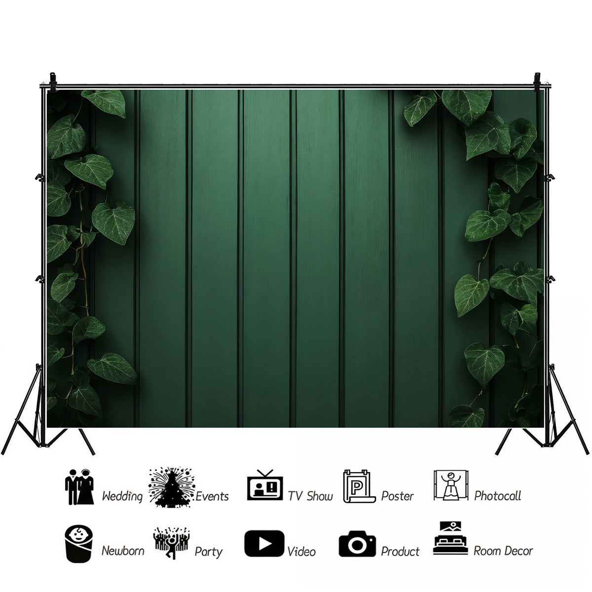 Ivy Framed Green Wood Wall Backdrop – Kiarah Backdrops