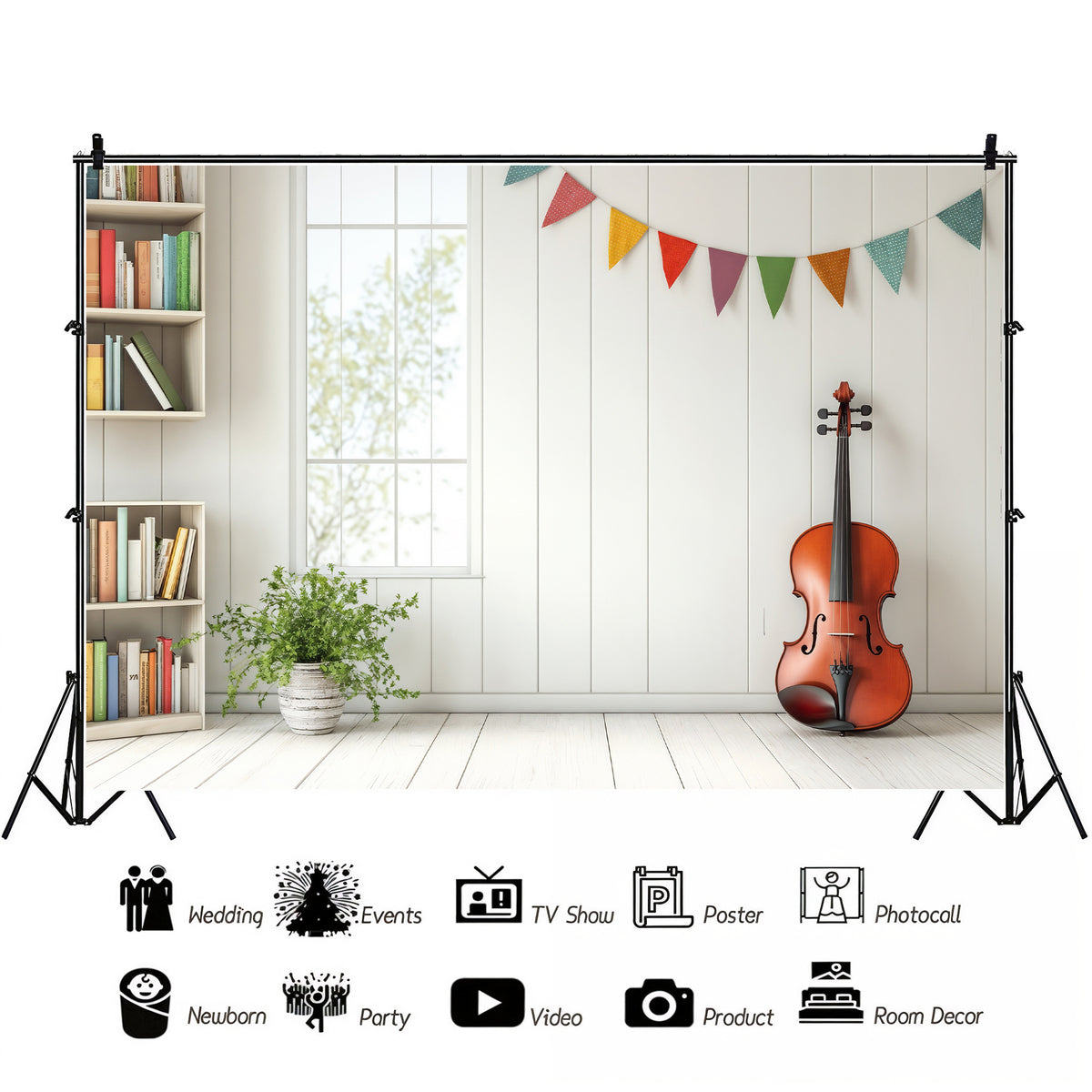 Shiplap Music Corner Backdrop – Kiarah Backdrops